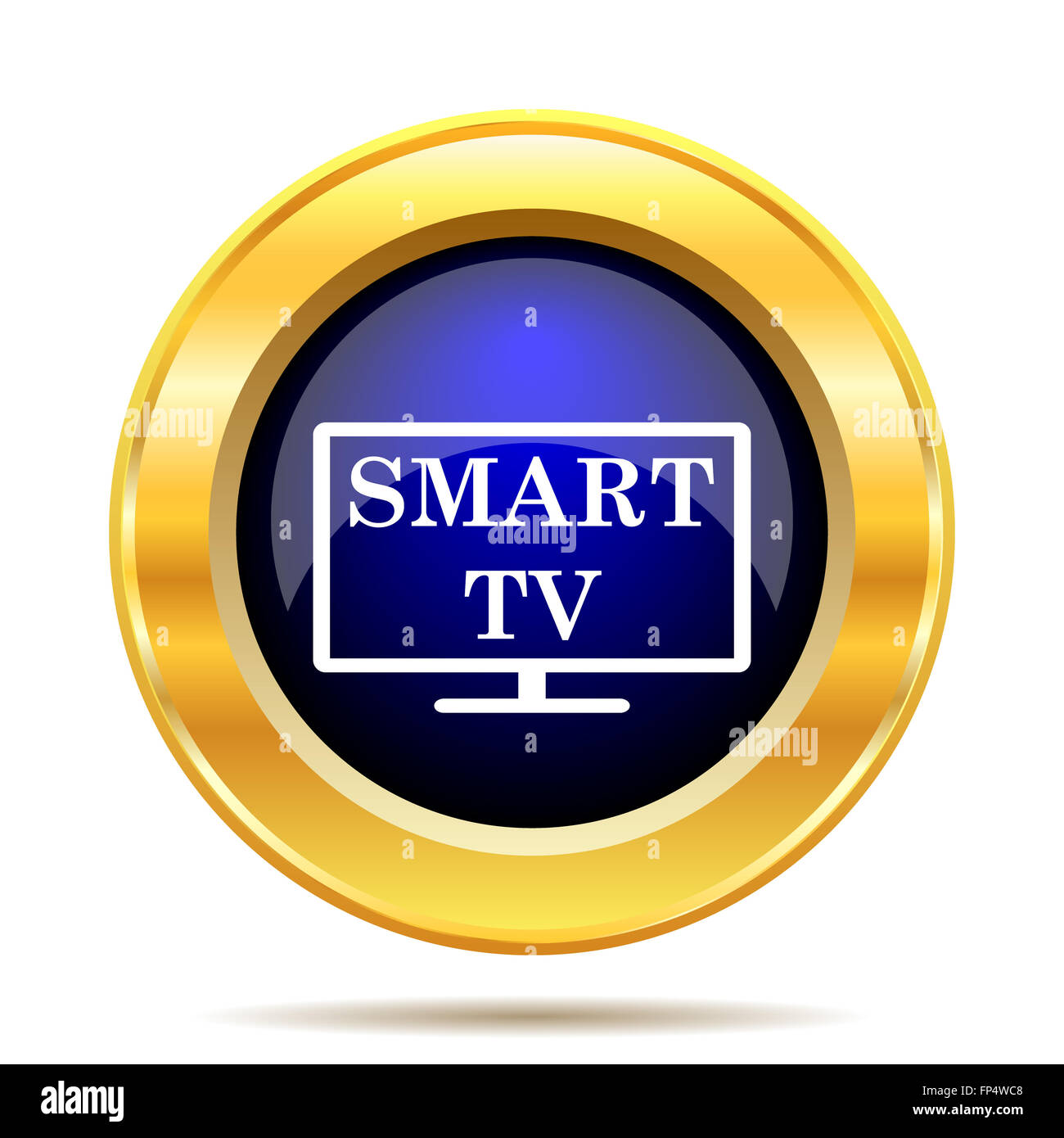 Smart tv icon. Internet button on white background Stock Photo - Alamy