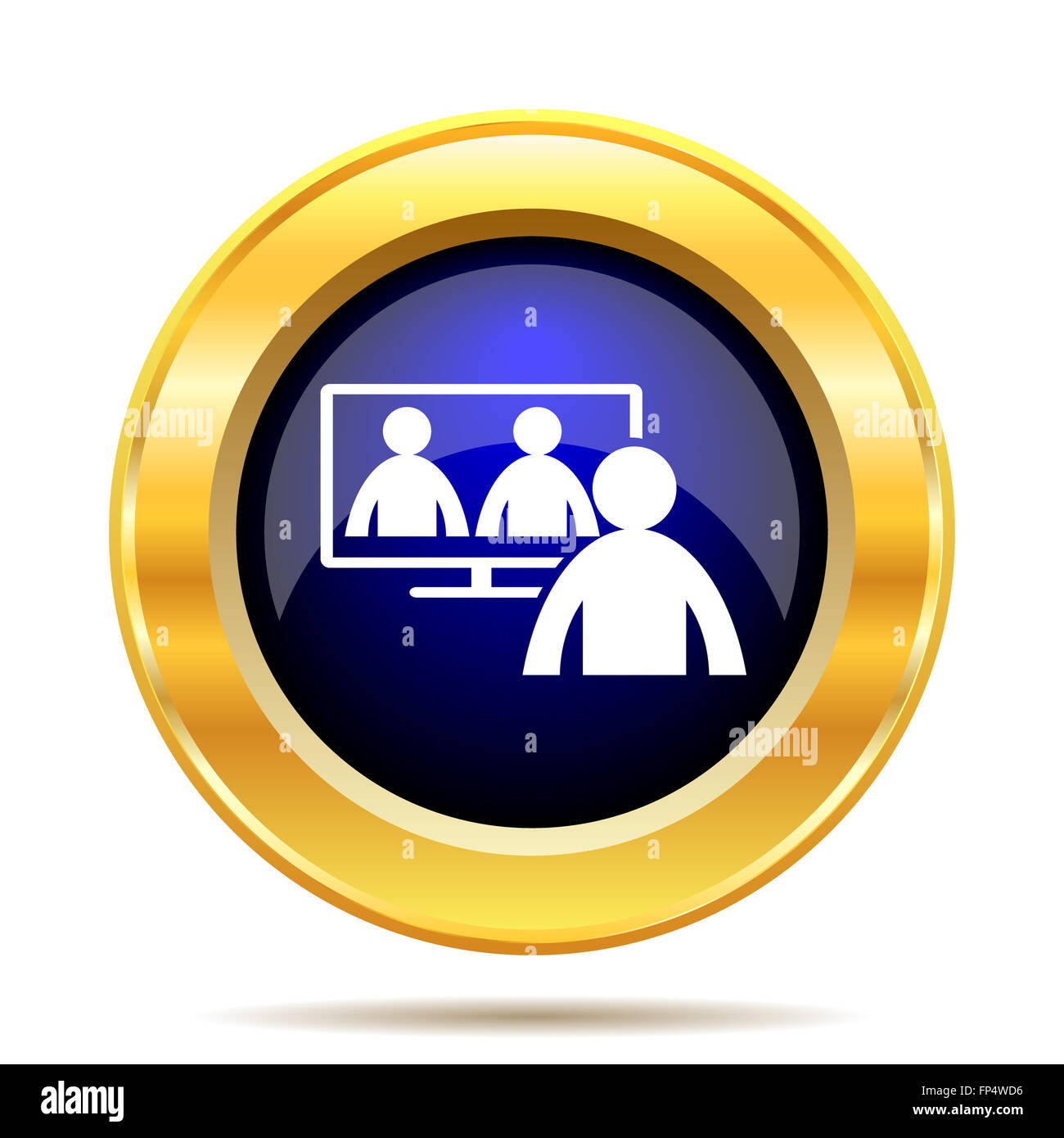 Video conference, online meeting icon. Internet button on white ...