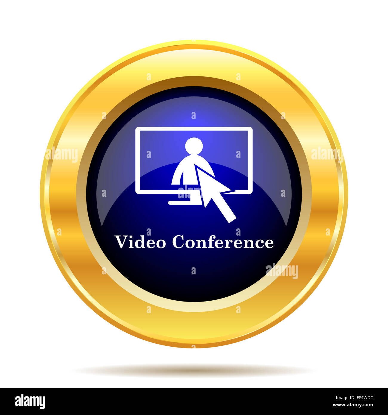 Video conference, online meeting icon. Internet button on white ...