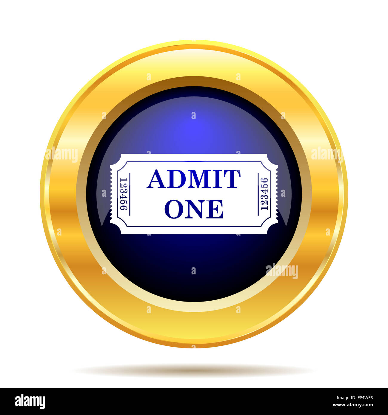 Admin one ticket icon. Internet button on white background Stock Photo ...