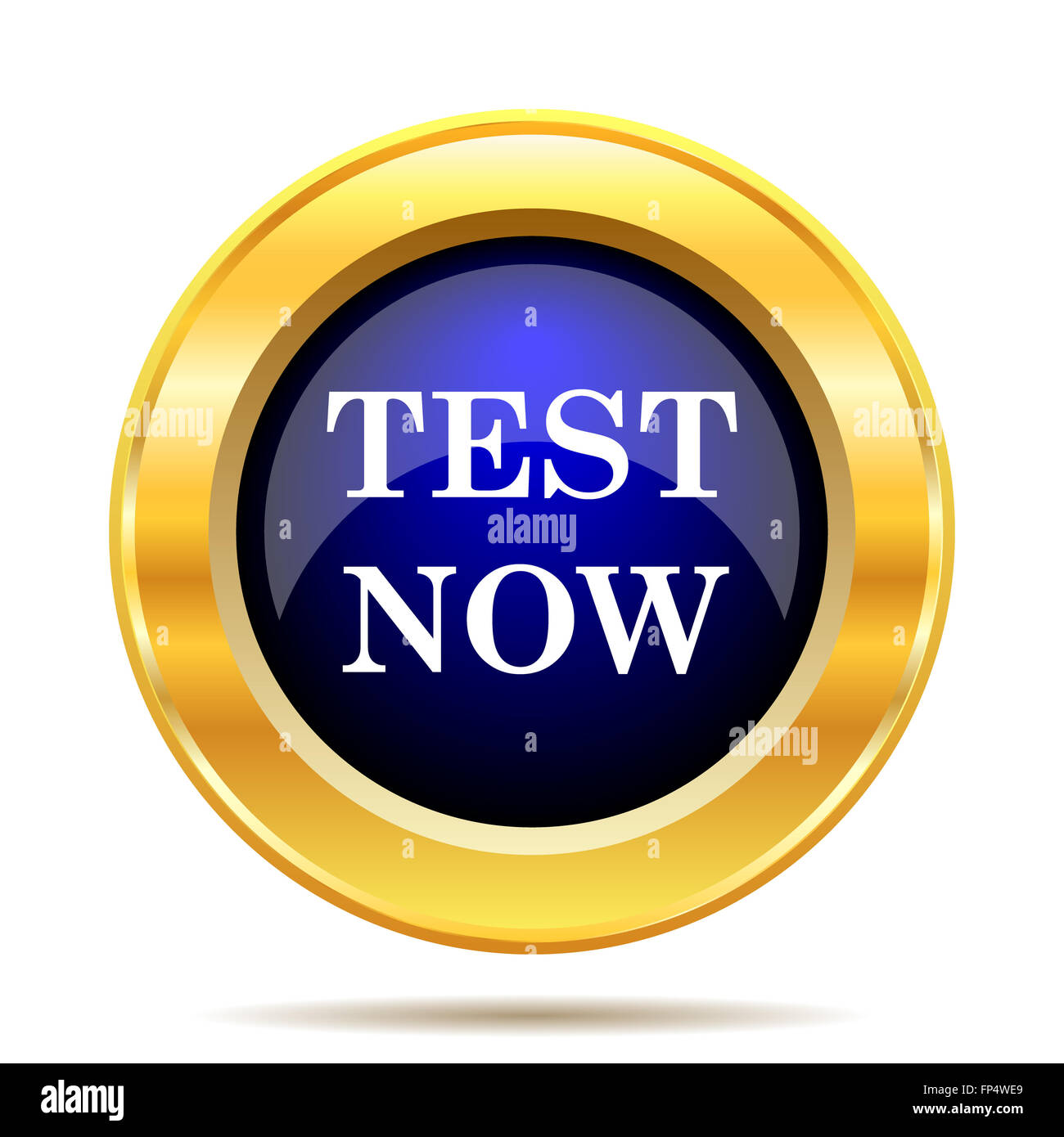 Test now icon. Internet button on white background Stock Photo - Alamy