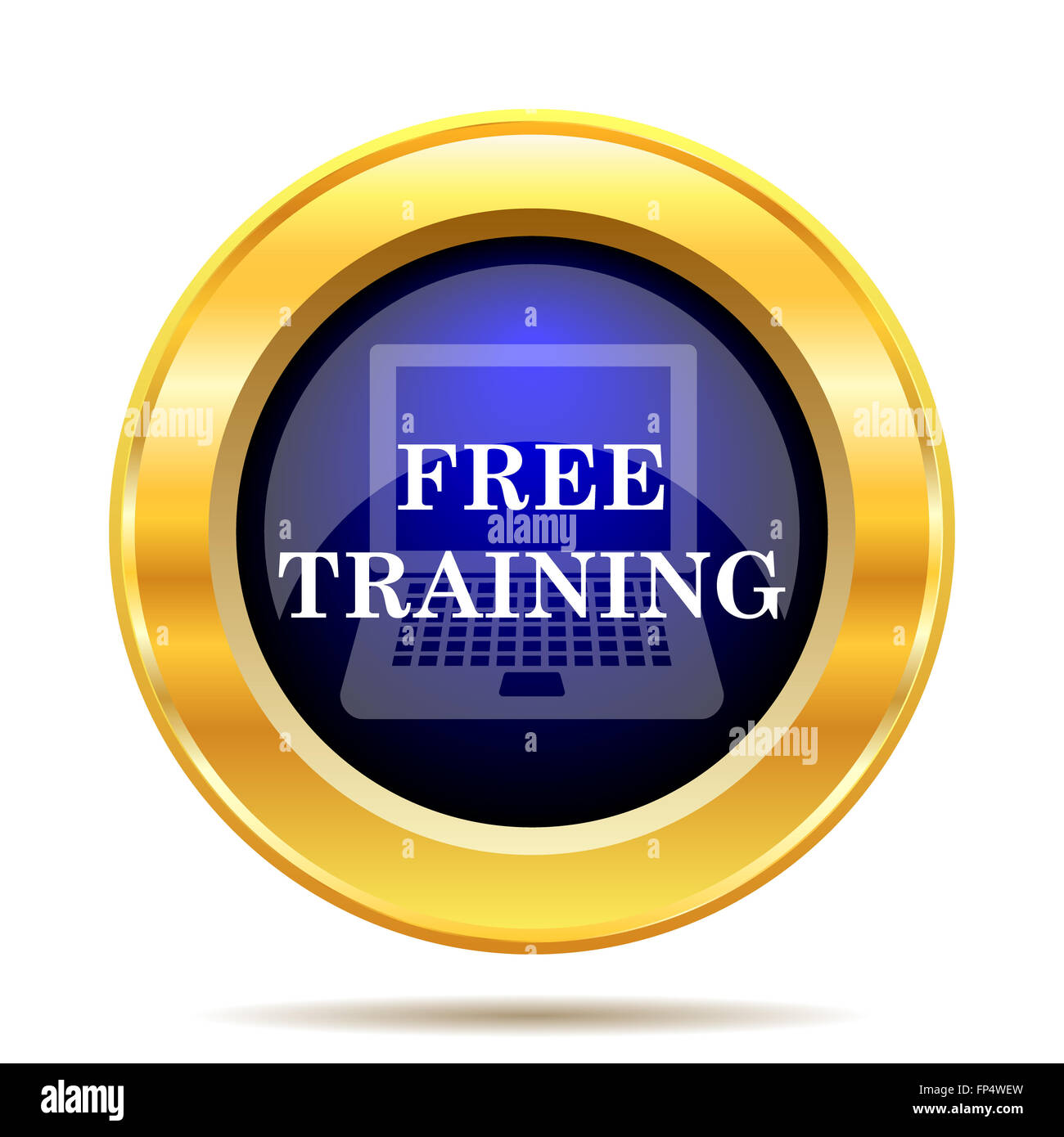 Free training icon. Internet button on white background Stock Photo - Alamy