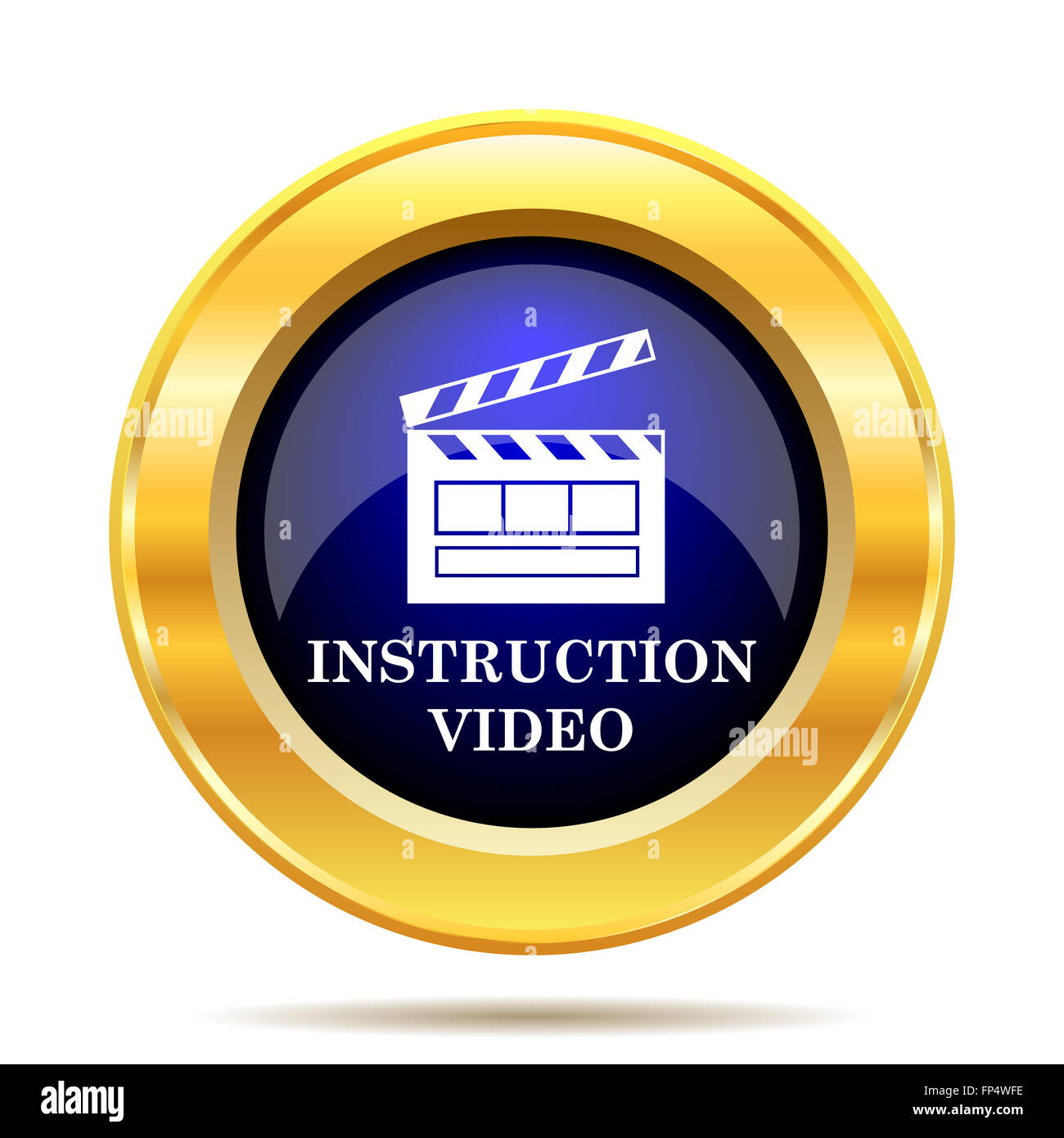Instruction video icon. Internet button on white background Stock Photo ...