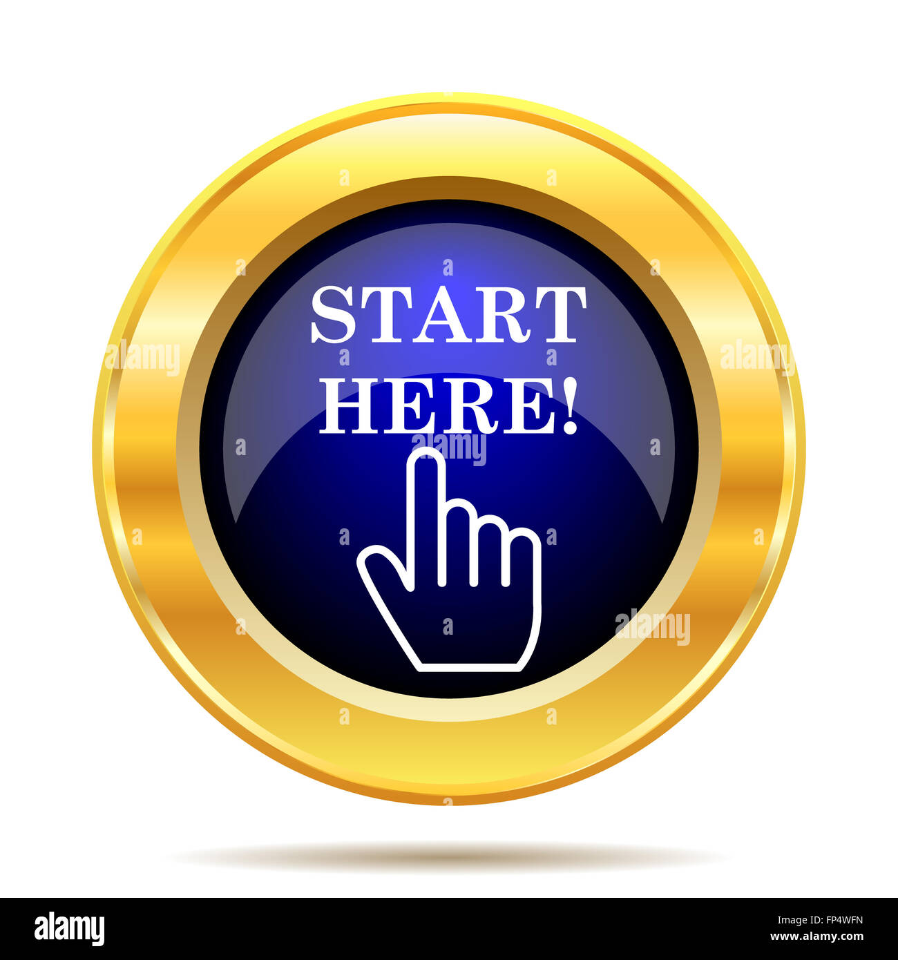 Start here icon. Internet button on white background Stock Photo - Alamy