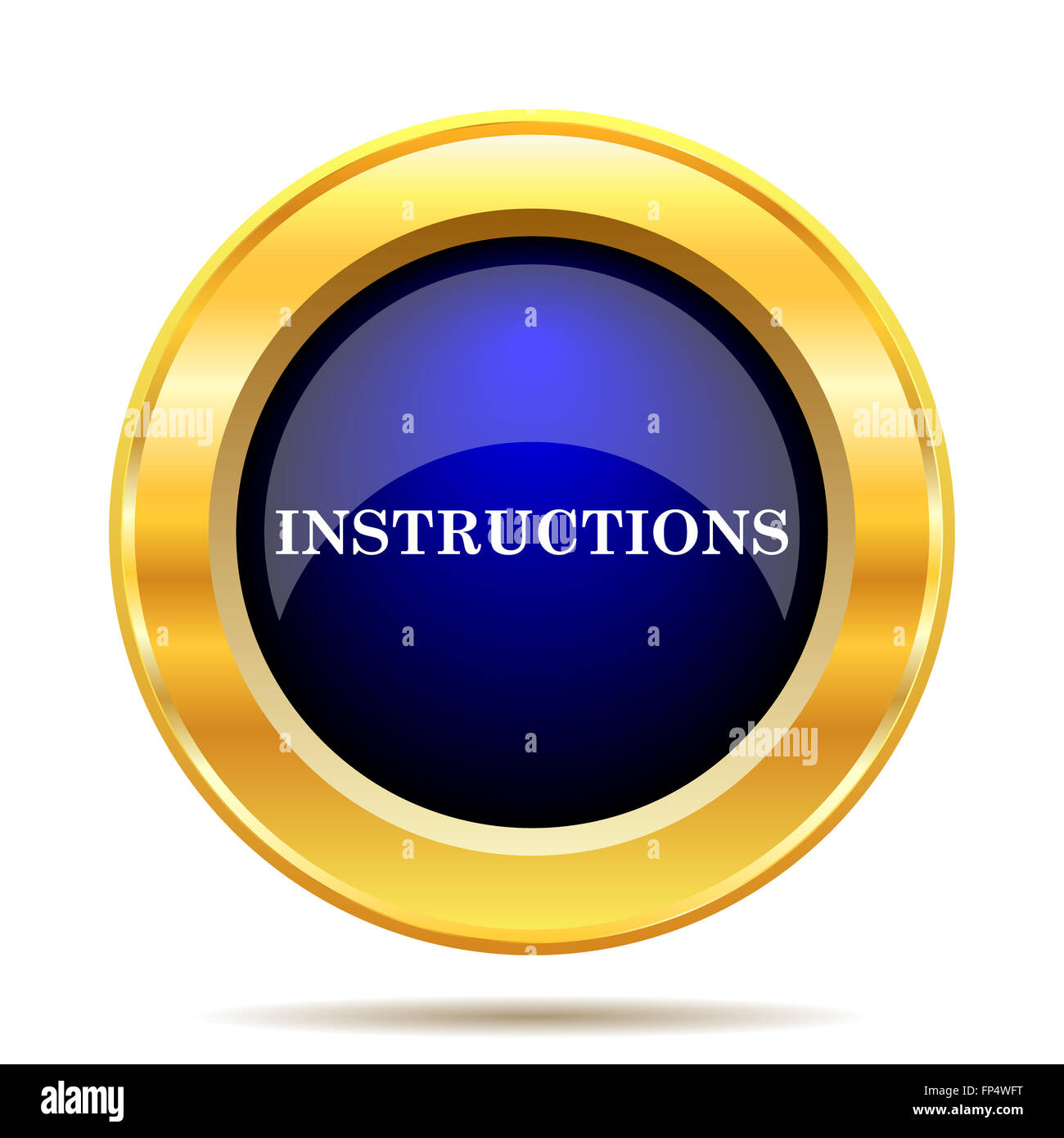 Instructions icon. Internet button on white background Stock Photo - Alamy