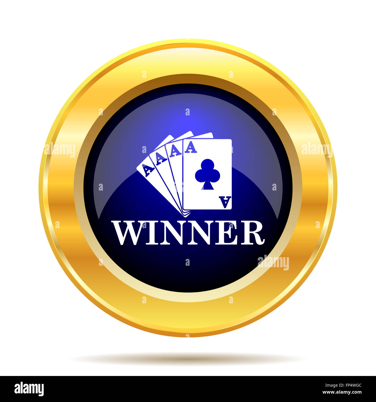 Poker winner icon. Internet button on white background Stock Photo - Alamy