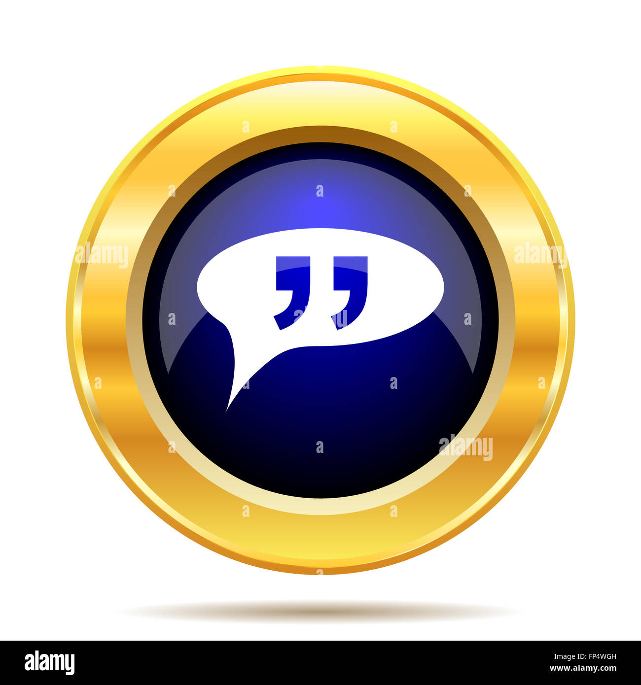 Double quotes icon. Internet button on white background Stock Photo - Alamy