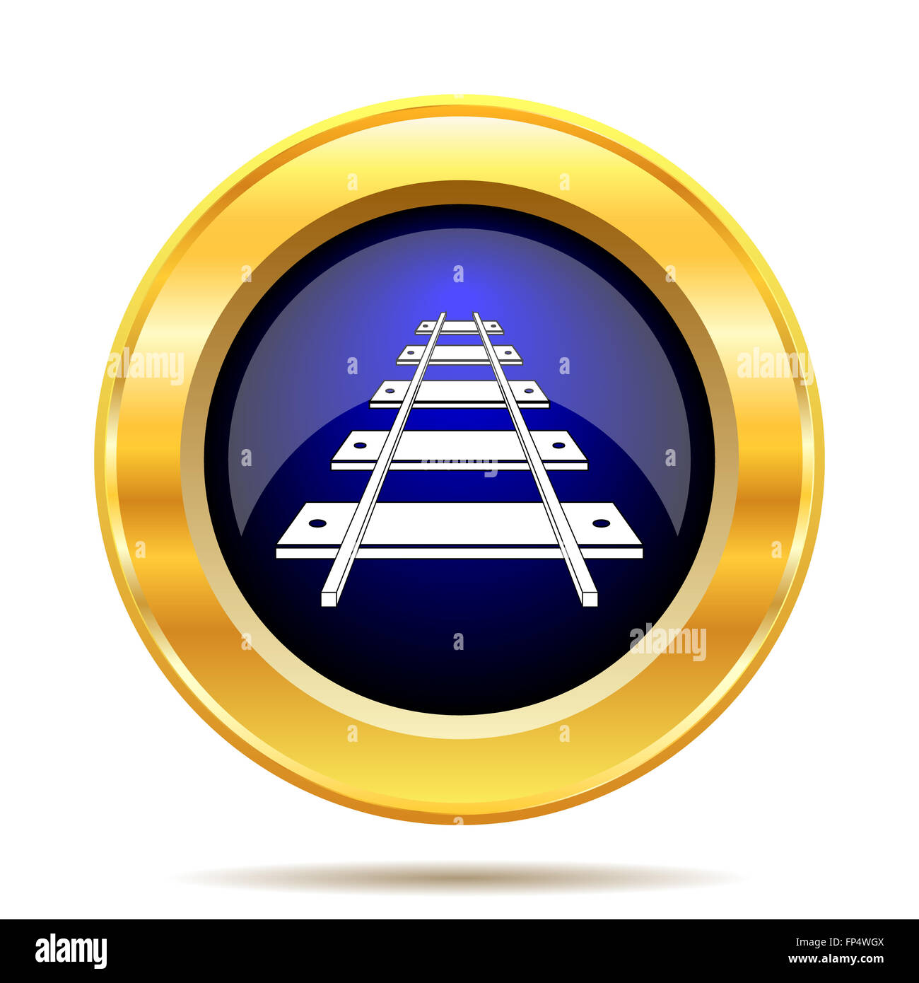 Rail road icon. Internet button on white background Stock Photo - Alamy