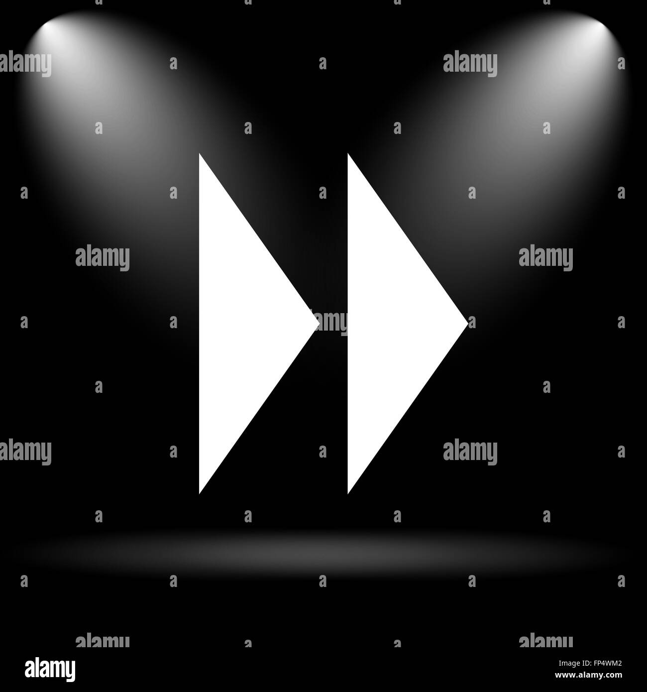 Fast forward sign icon. Internet button on black background Stock Photo ...