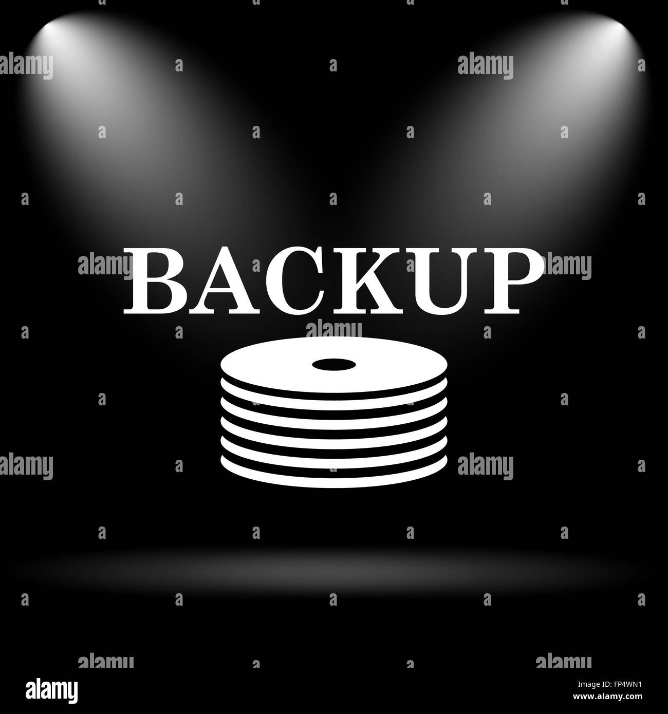 Back-up icon. Internet button on black background Stock Photo - Alamy