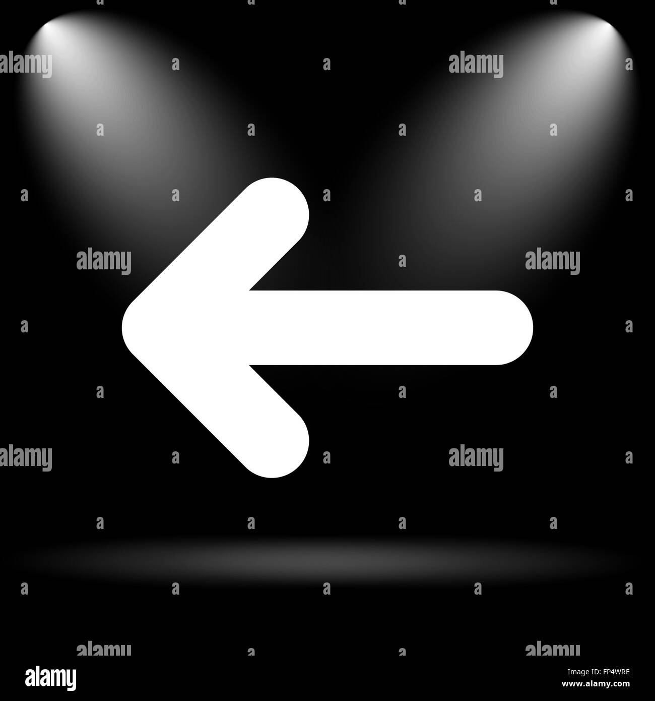 Left arrow icon. Internet button on black background Stock Photo - Alamy