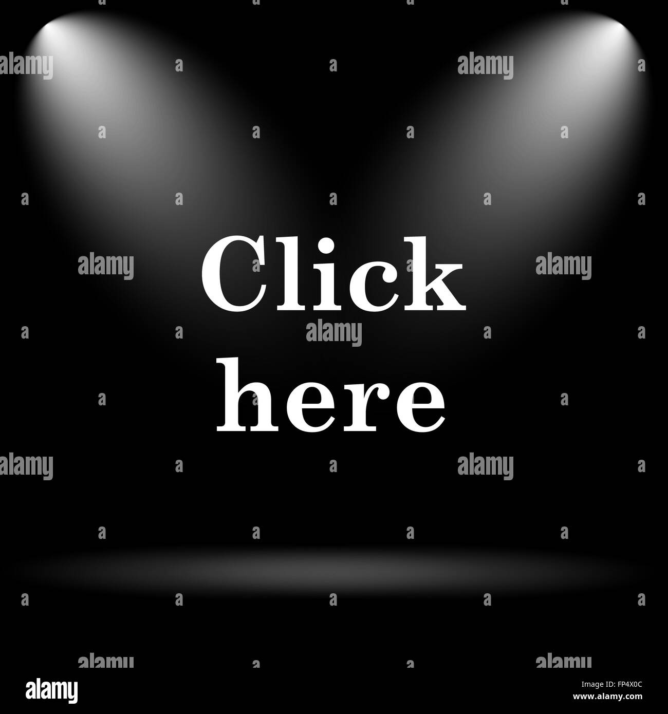 Click here icon. Internet button on black background Stock Photo - Alamy