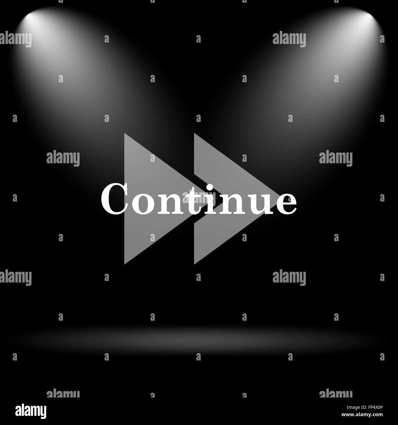 Continue icon. Internet button on black background Stock Photo - Alamy