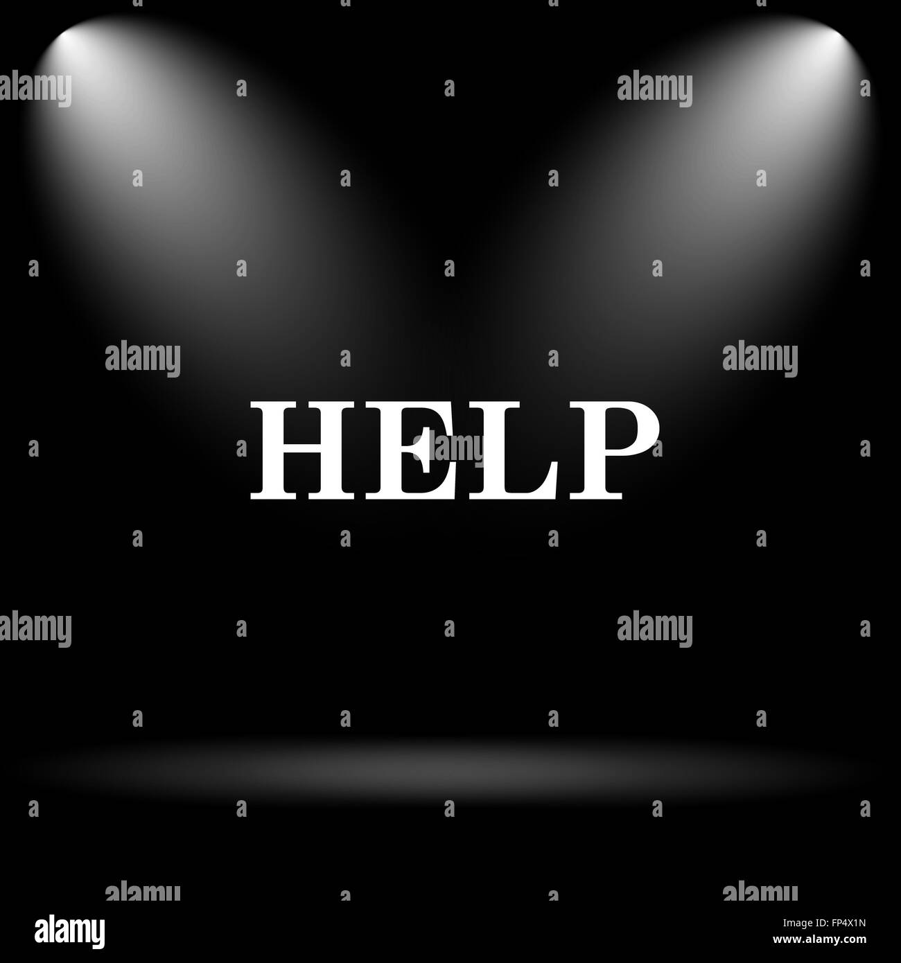 Help icon. Internet button on black background Stock Photo - Alamy
