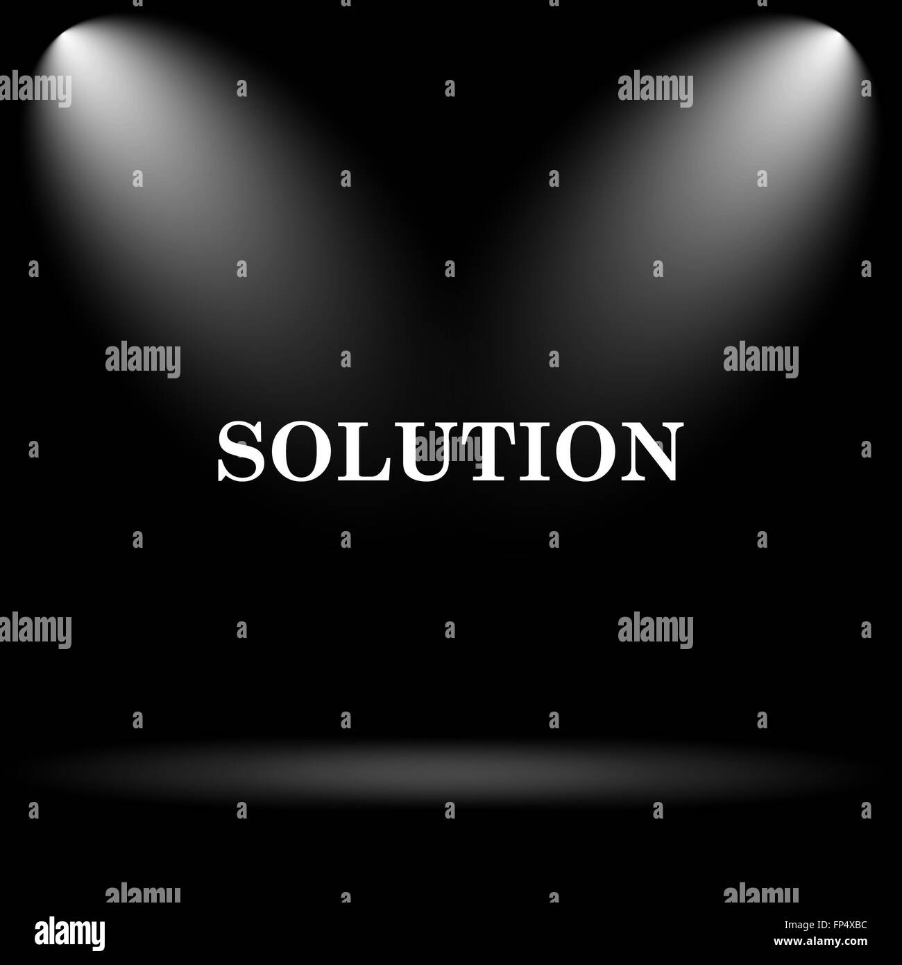 Solution icon. Internet button on black background Stock Photo - Alamy