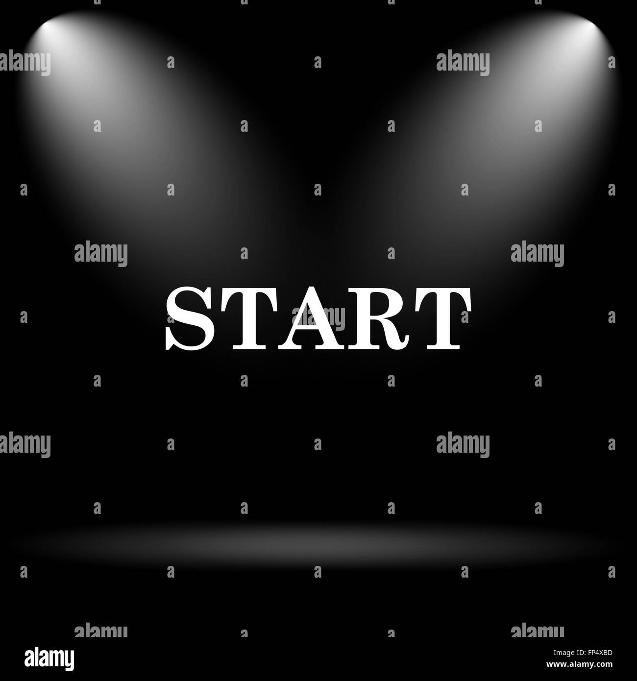 Start icon. Internet button on black background Stock Photo - Alamy