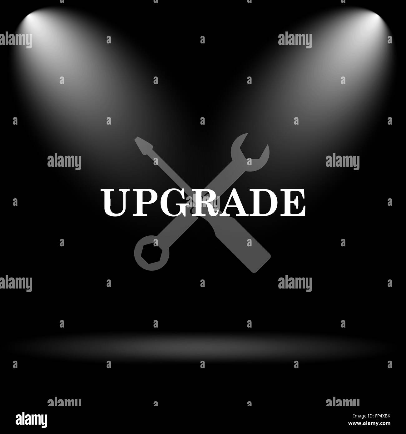 Upgrade icon. Internet button on black background Stock Photo - Alamy