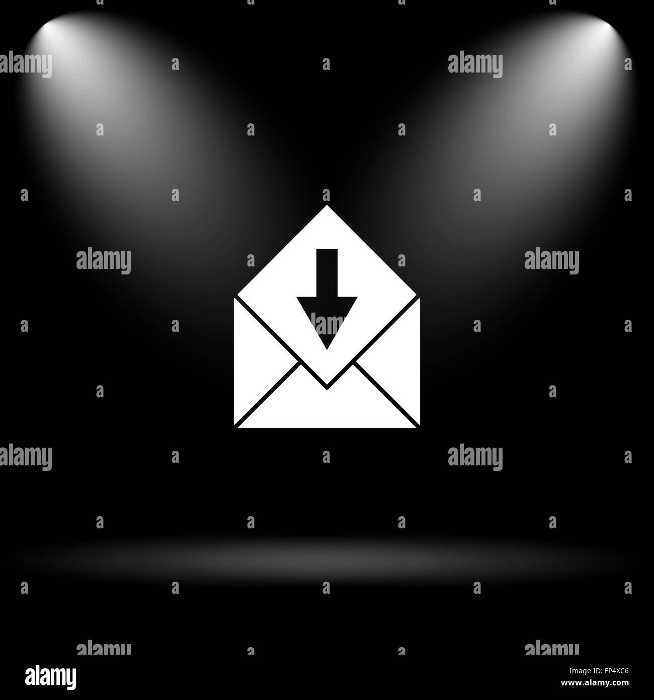 Receive e-mail icon. Internet button on black background Stock Photo ...
