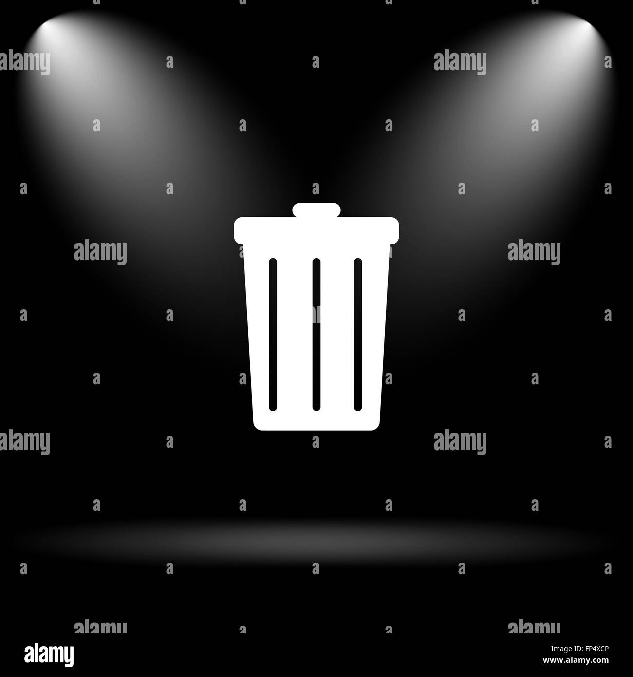 Bin icon. Internet button on black background Stock Photo - Alamy