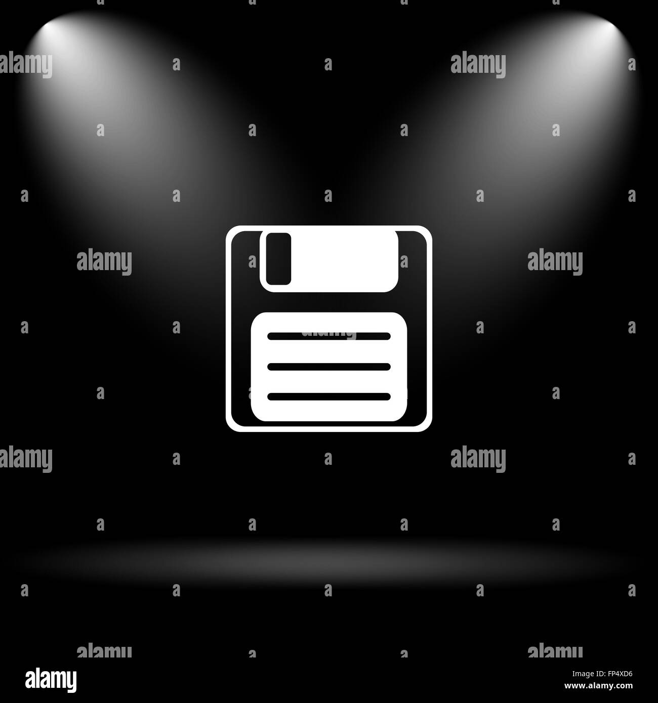 Save icon. Internet button on black background Stock Photo - Alamy