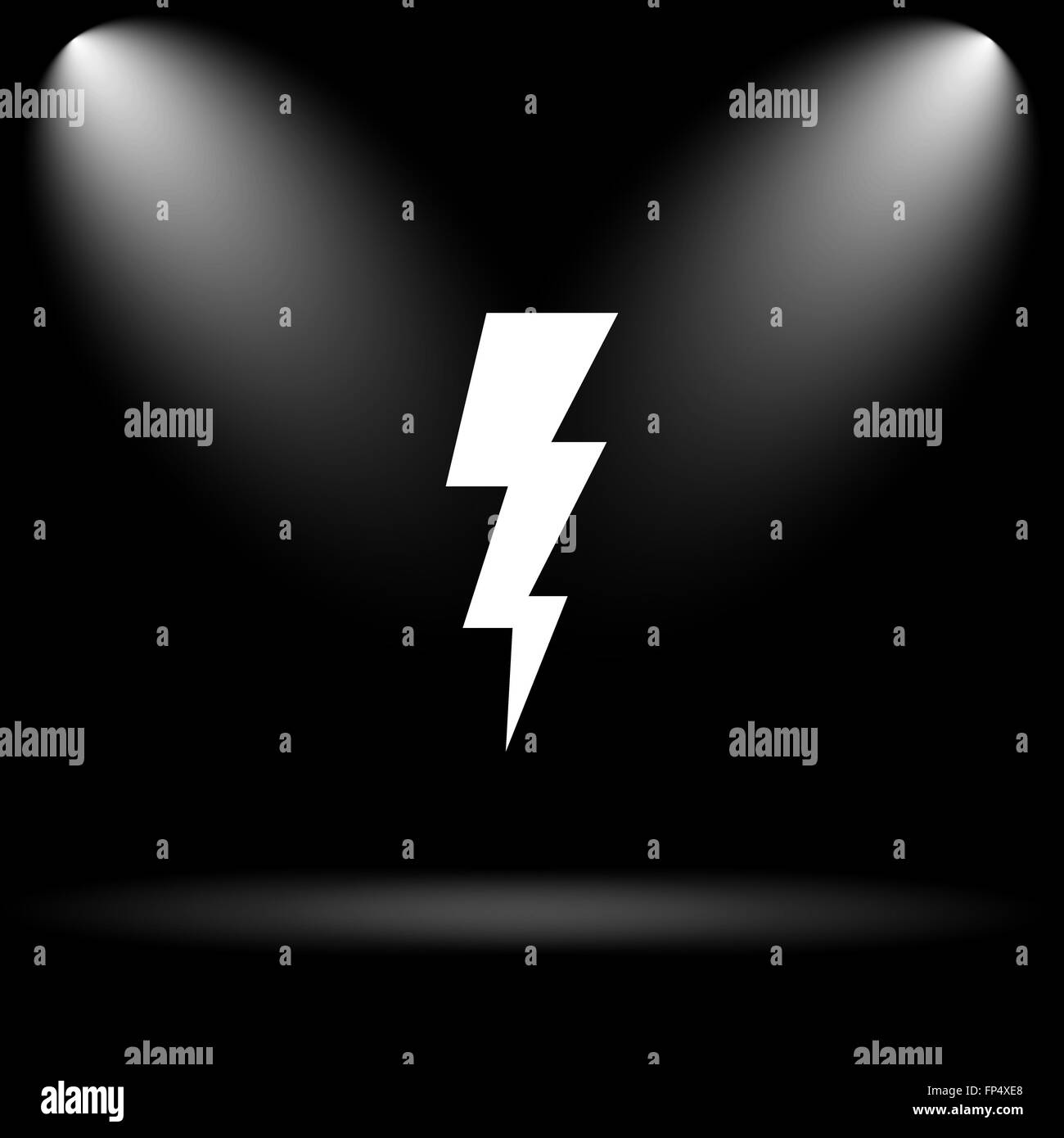 Lightning icon. Internet button on black background Stock Photo - Alamy
