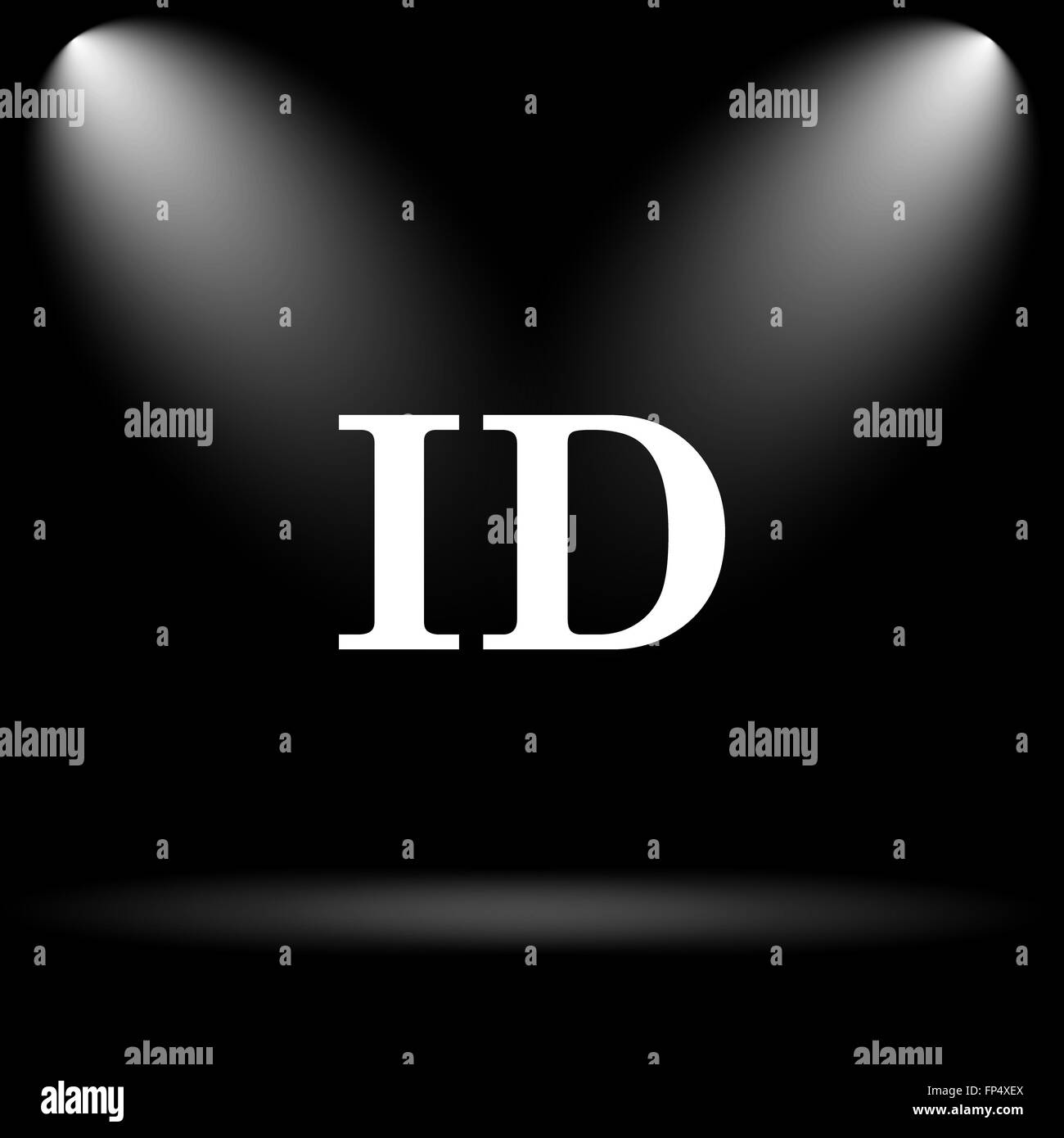 ID icon. Internet button on black background Stock Photo - Alamy