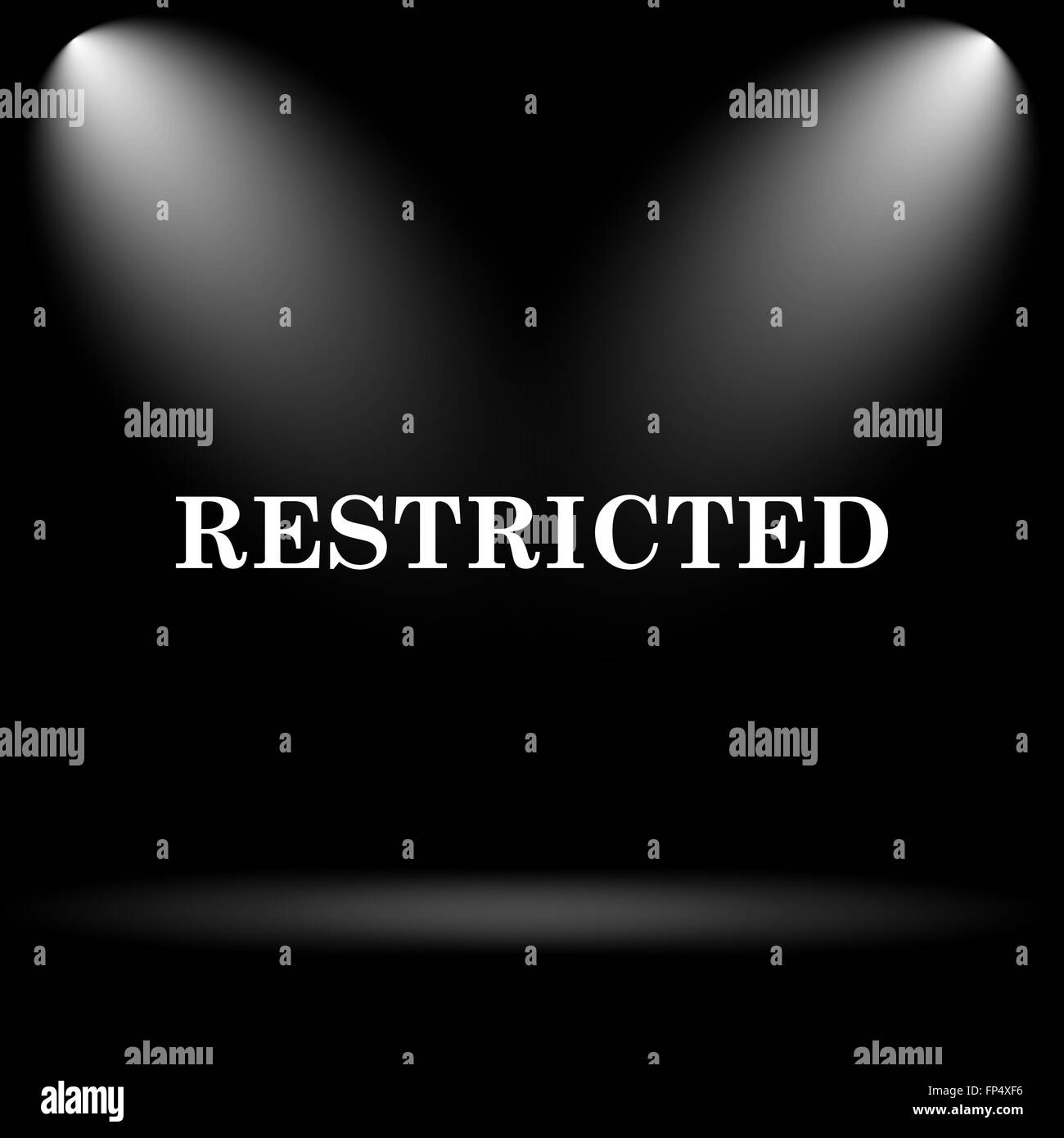 Restricted icon. Internet button on black background Stock Photo - Alamy