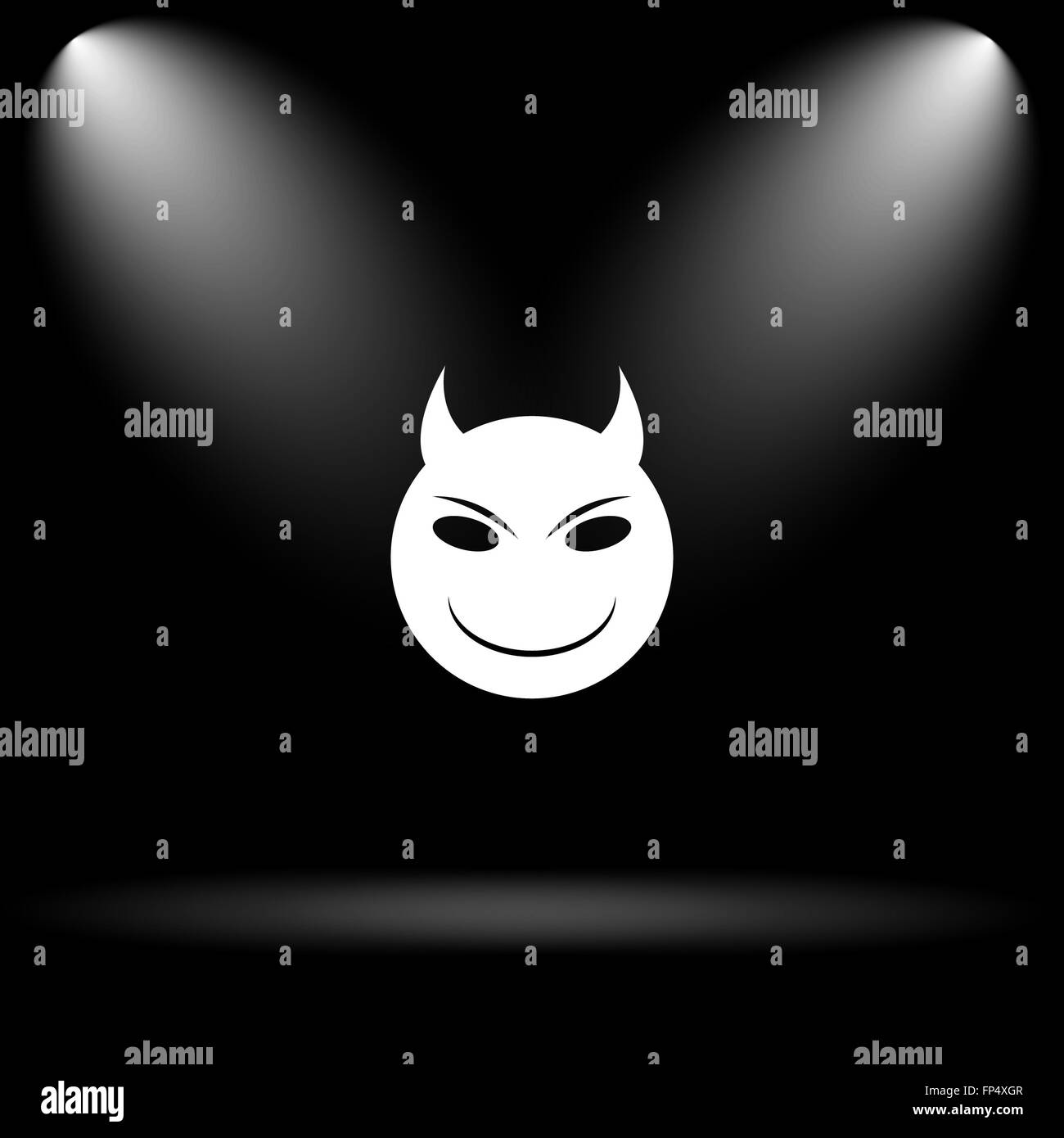 Evil icon. Internet button on black background Stock Photo - Alamy