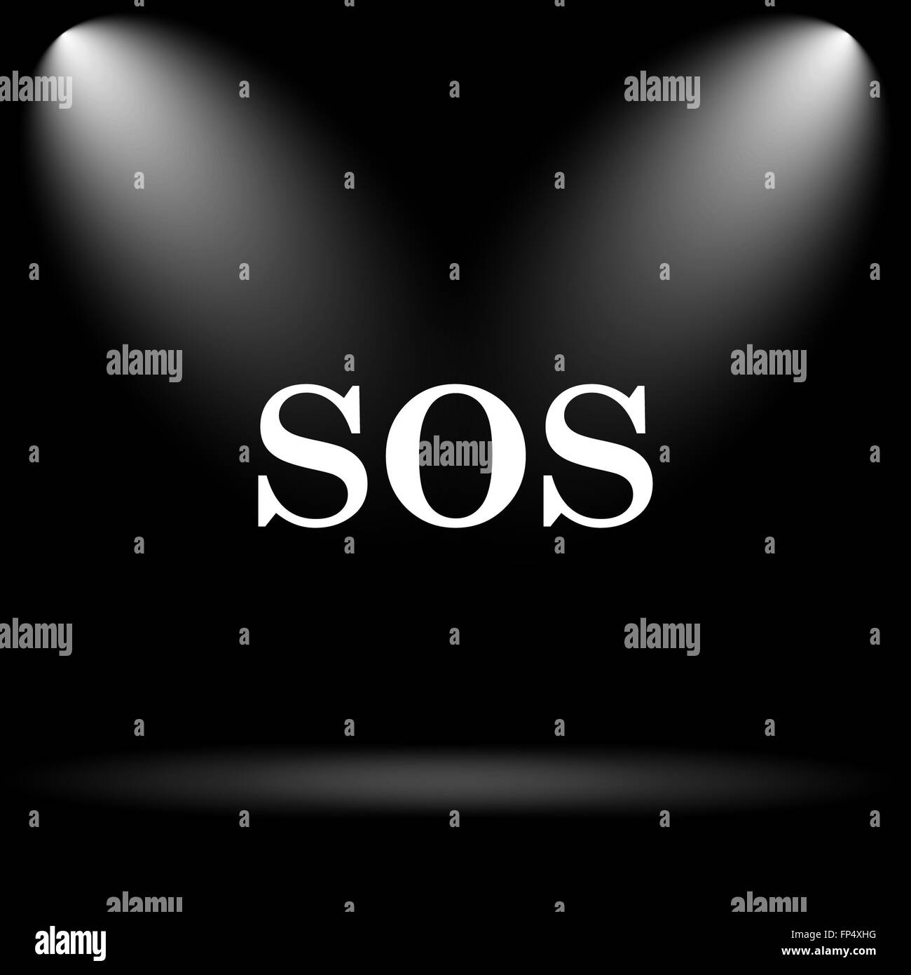 SOS icon. Internet button on black background Stock Photo - Alamy