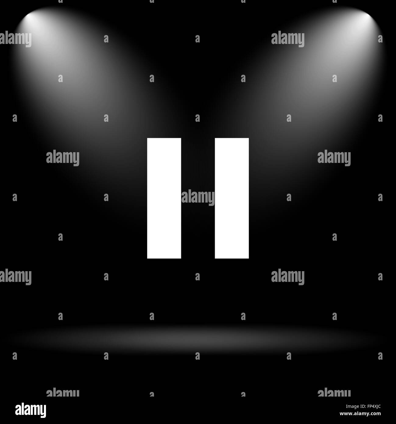 Pause icon. Internet button on black background Stock Photo - Alamy