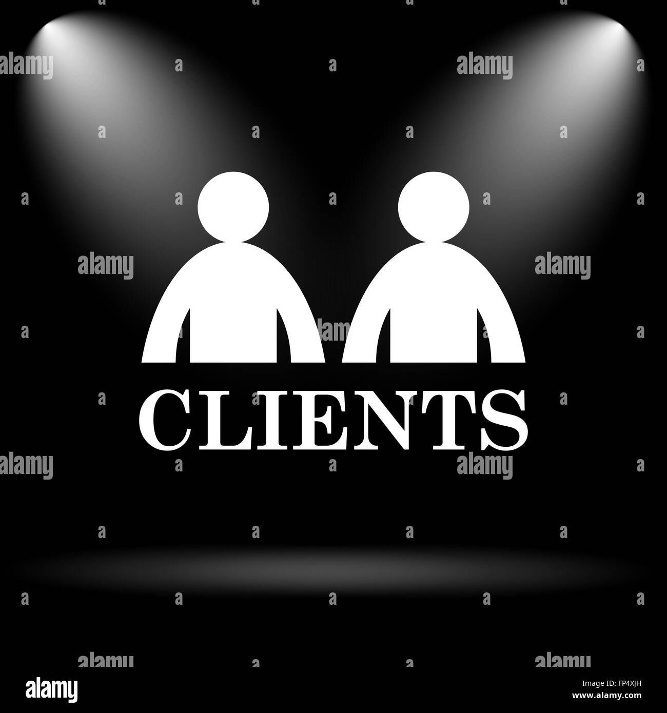 Clients icon. Internet button on black background Stock Photo - Alamy