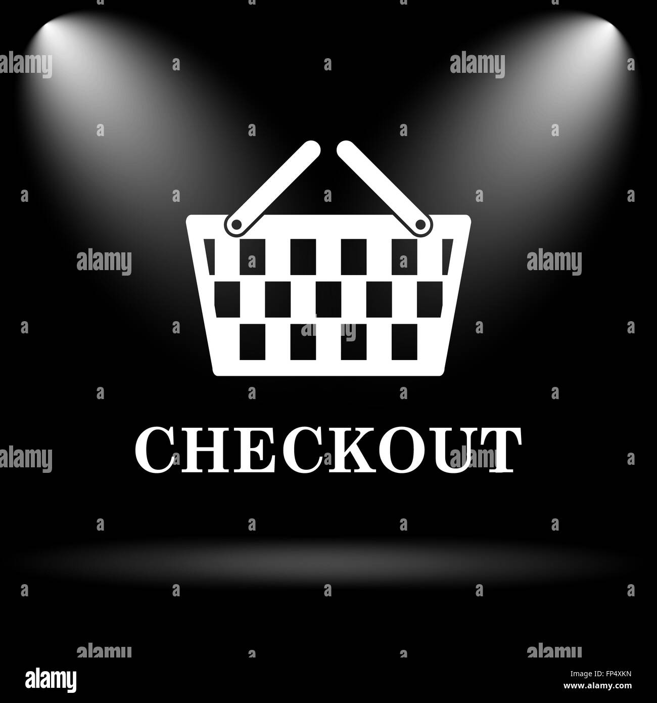 Checkout icon. Internet button on black background Stock Photo - Alamy