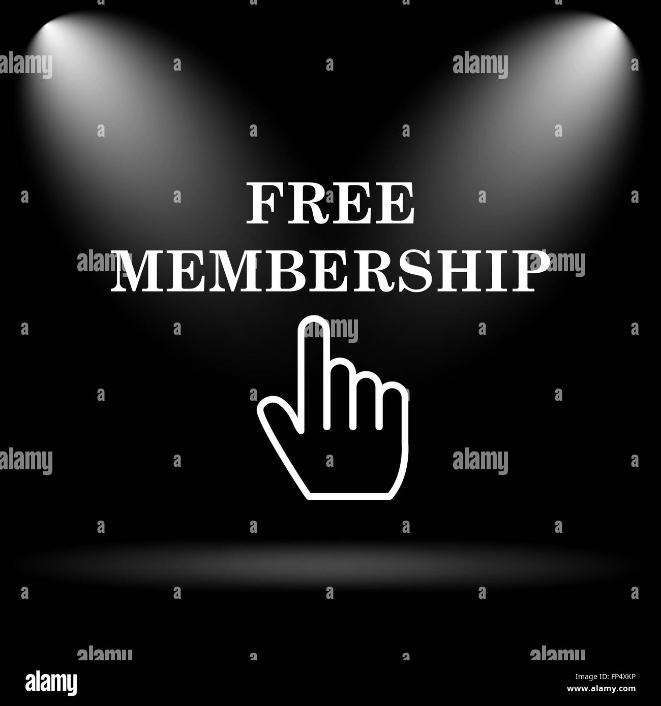 Free membership icon. Internet button on black background Stock Photo ...