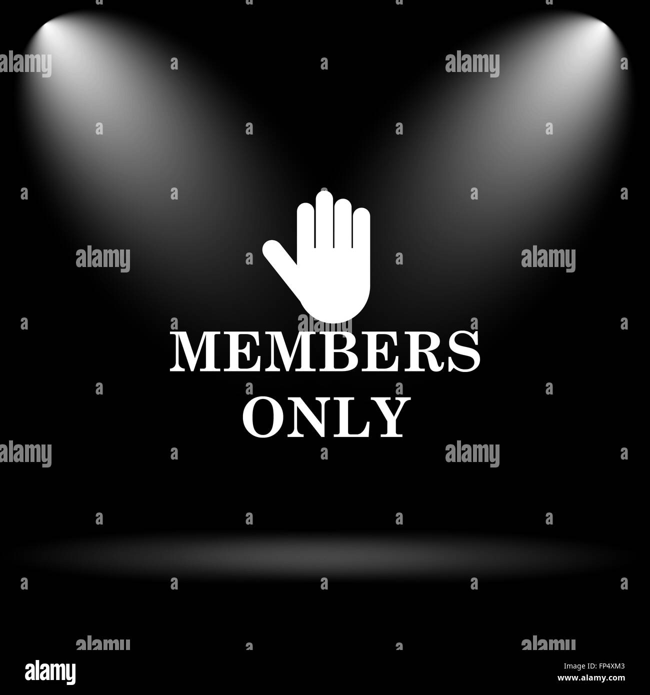 Members only icon. Internet button on black background Stock Photo - Alamy