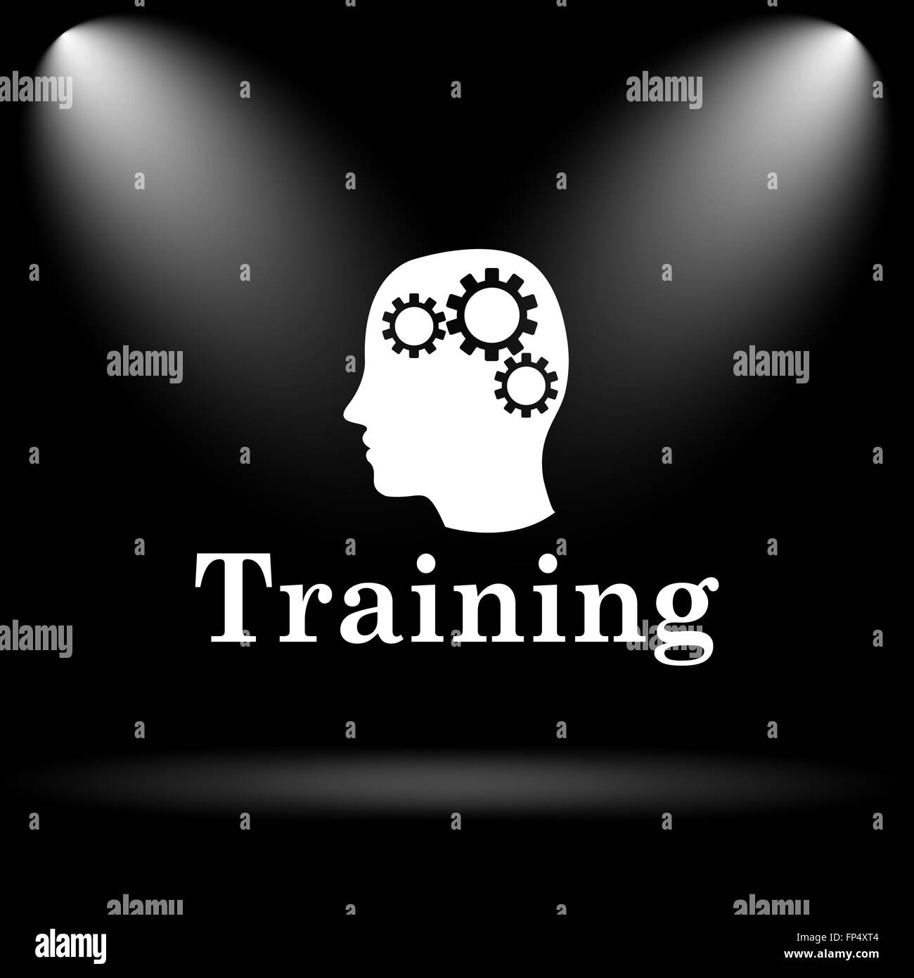 Training icon. Internet button on black background Stock Photo - Alamy