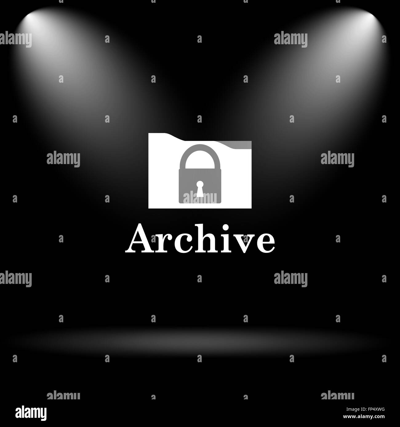 Archive icon. Internet button on black background Stock Photo - Alamy