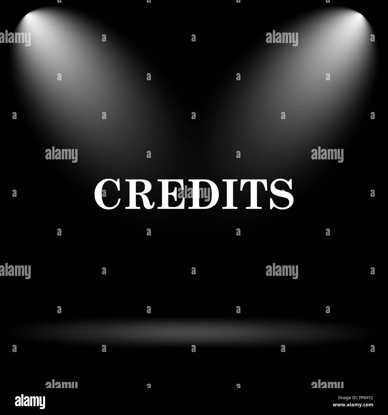 Credits icon. Internet button on black background Stock Photo - Alamy