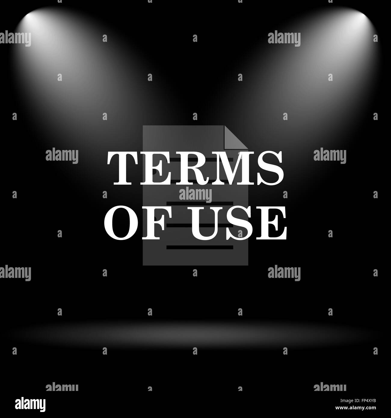 Terms of use icon. Internet button on black background Stock Photo - Alamy