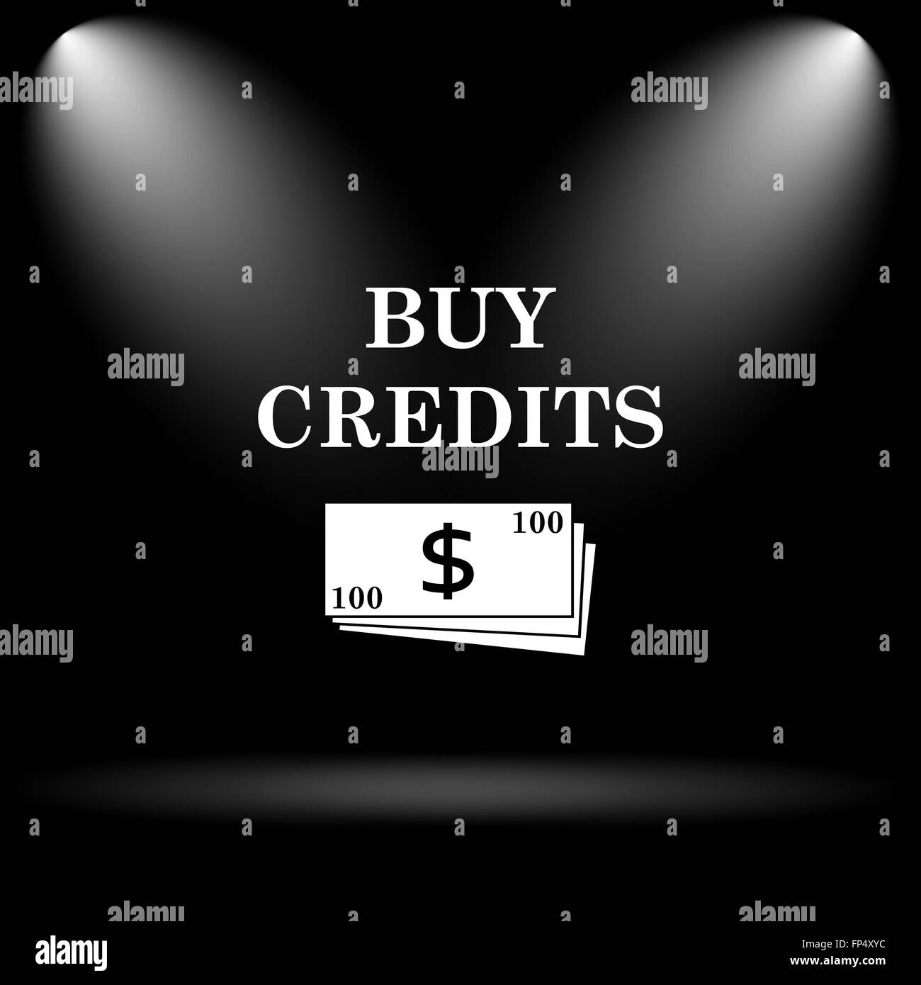 Buy credits icon. Internet button on black background Stock Photo - Alamy