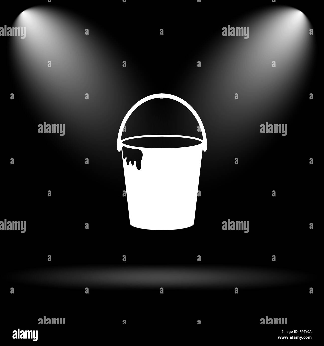 Bucket icon. Internet button on black background Stock Photo - Alamy