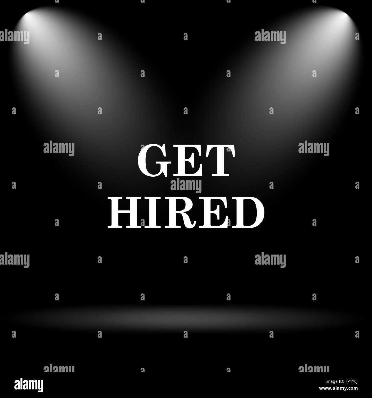 Get hired icon. Internet button on black background Stock Photo - Alamy