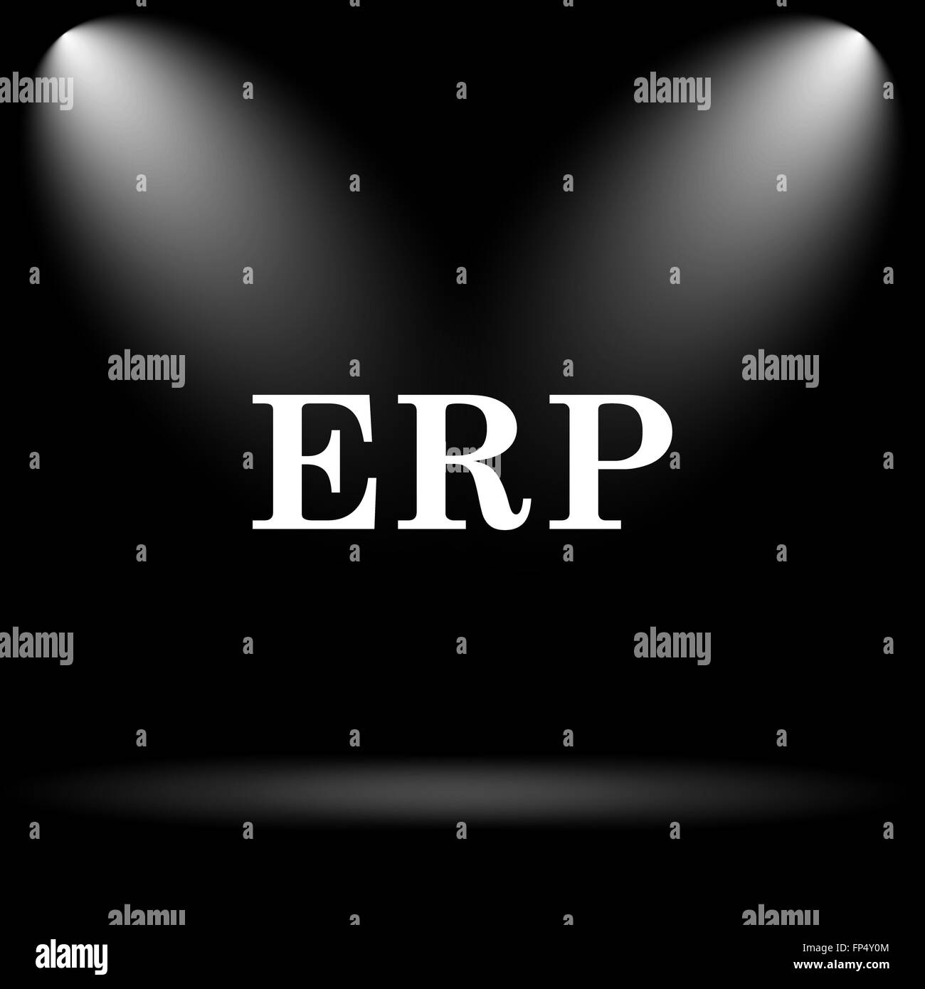 ERP icon. Internet button on black background Stock Photo - Alamy