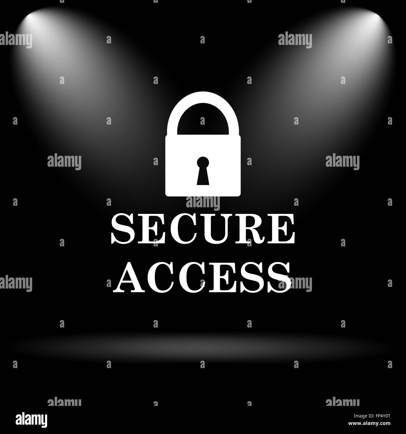 Secure access icon. Internet button on black background Stock Photo - Alamy