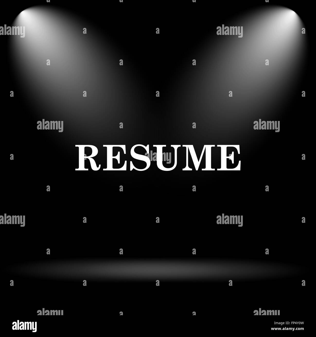 Resume icon on black Black and White Stock Photos & Images - Alamy