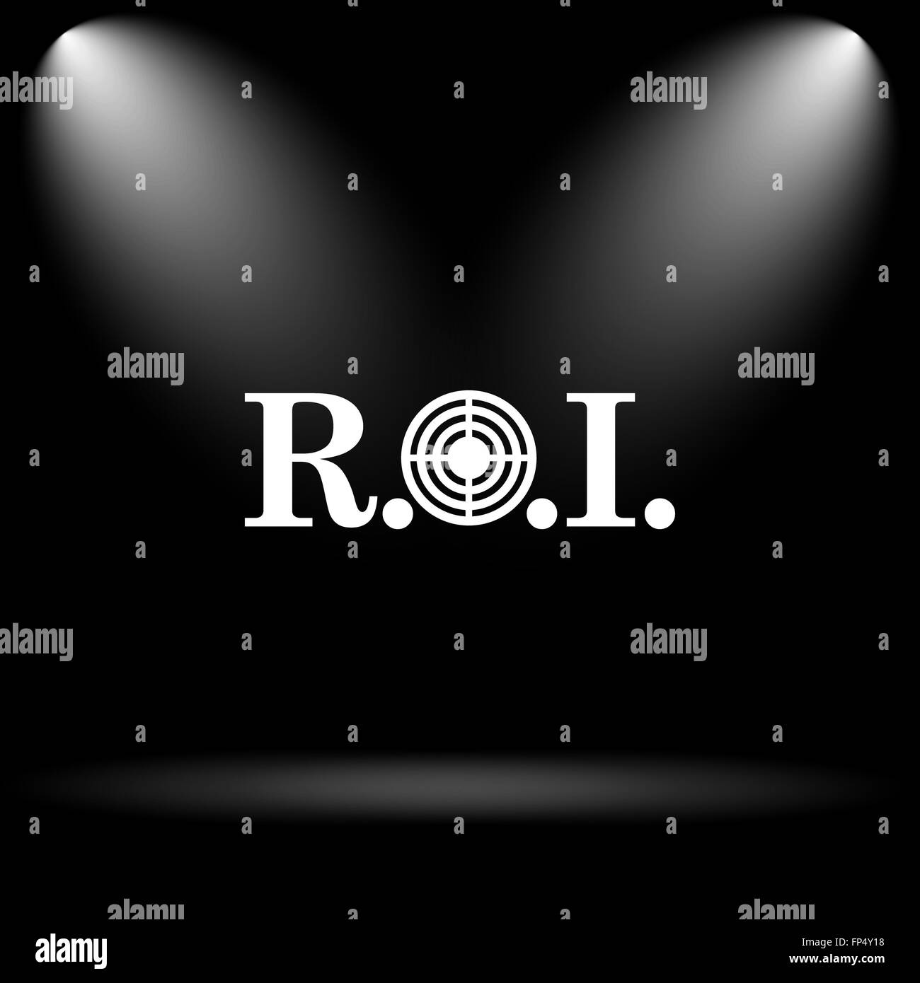 ROI icon. Internet button on black background Stock Photo - Alamy