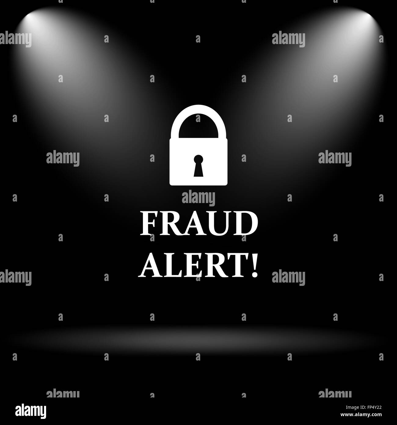 Fraud alert icon. Internet button on black background Stock Photo - Alamy