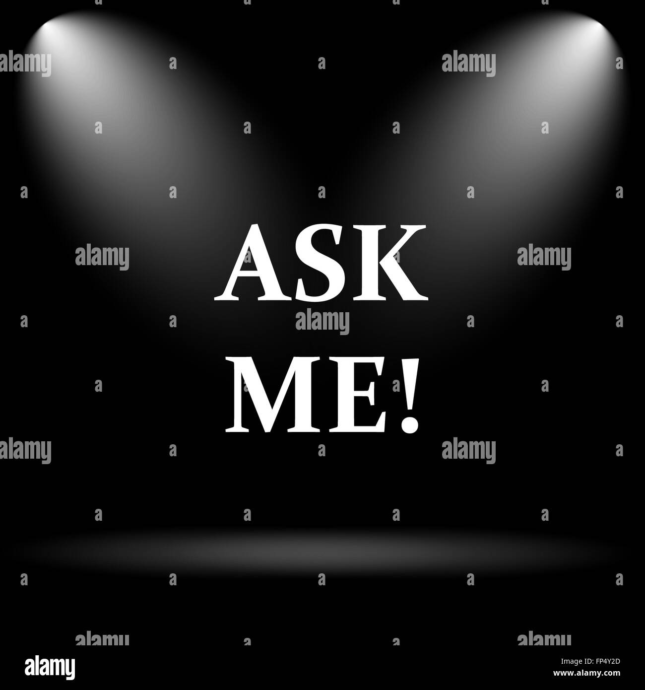 Ask me icon. Internet button on black background Stock Photo - Alamy