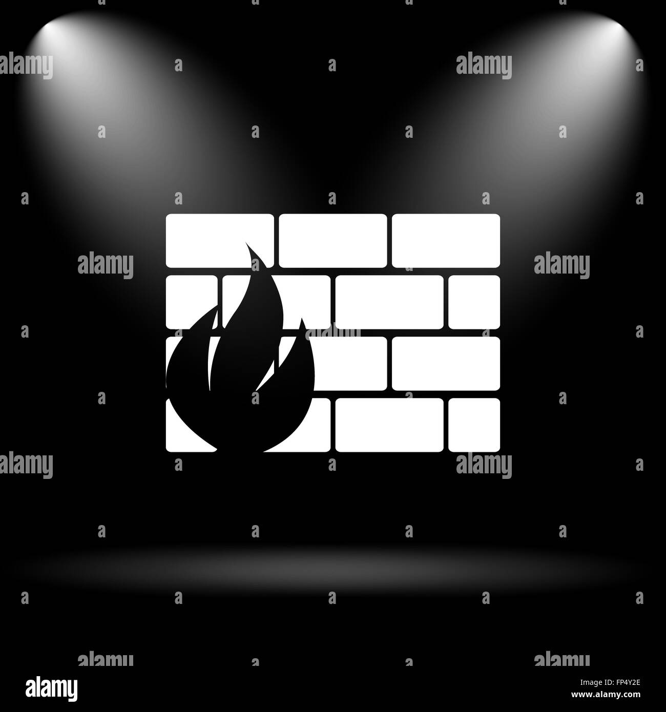 Firewall icon. Internet button on black background Stock Photo - Alamy
