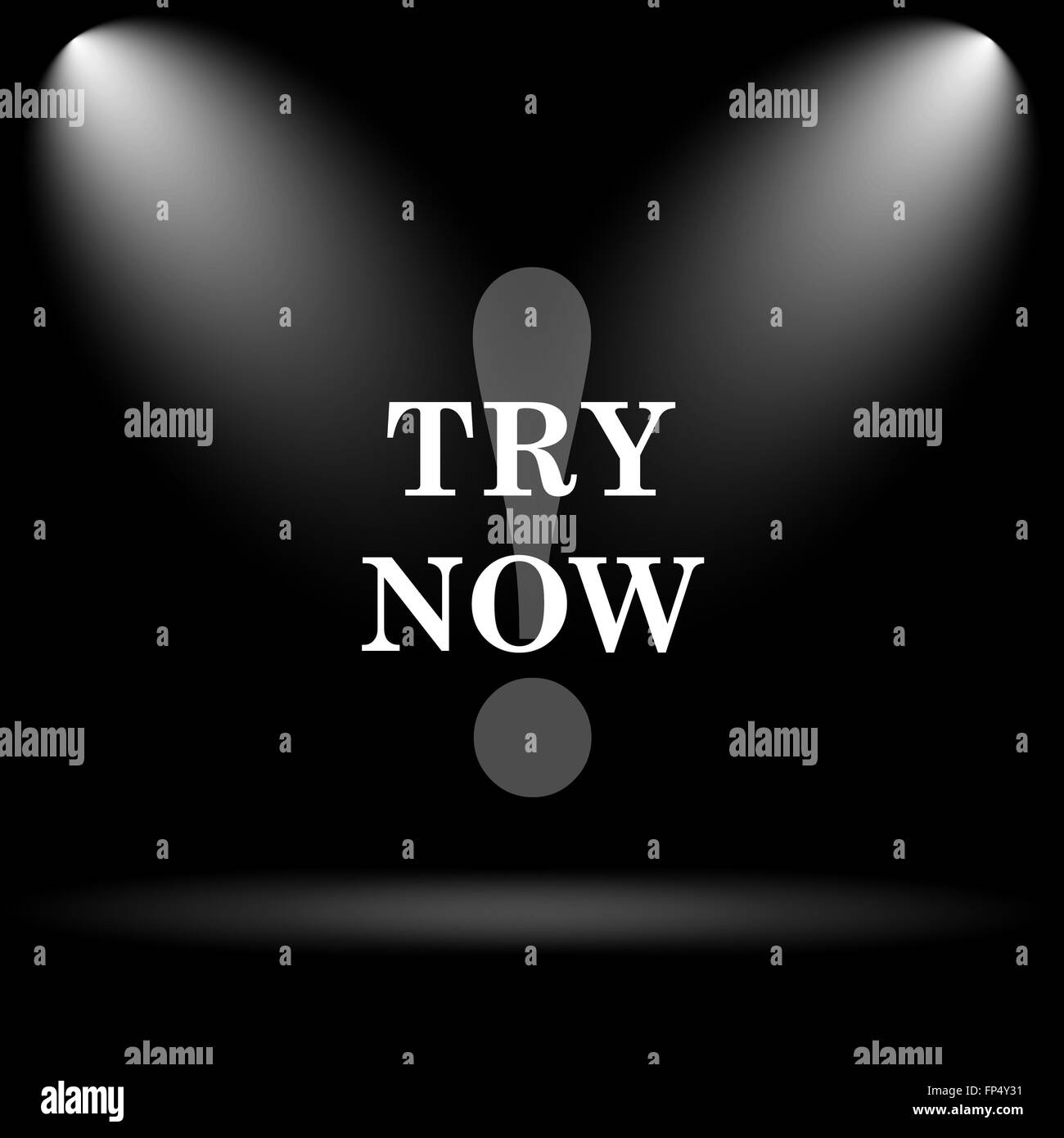 Try now icon. Internet button on black background Stock Photo - Alamy