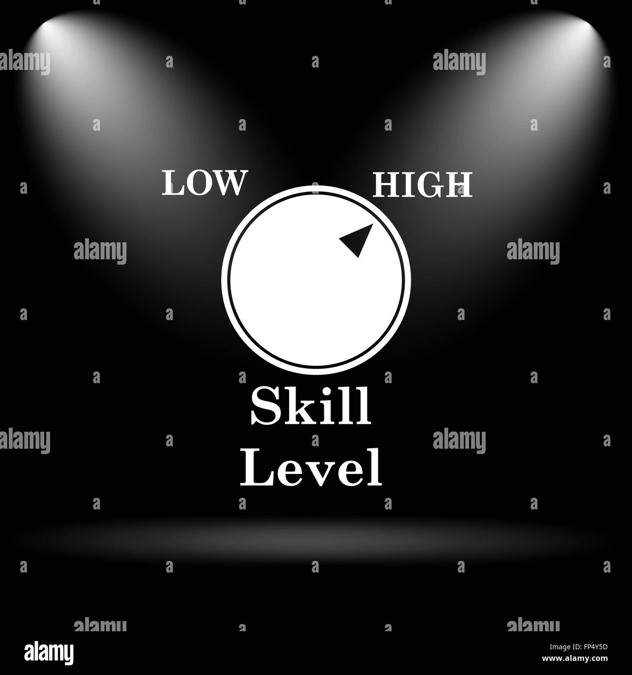 Skill level icon. Internet button on black background Stock Photo - Alamy